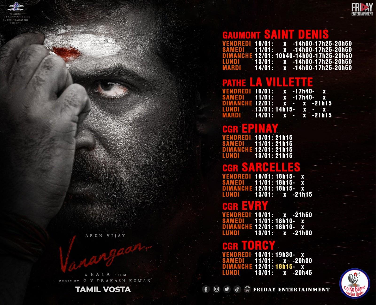 Vanangaan Overseas Theater List: USA, UK, Malaysia, Japan, Singapore, Middle East & More Tamil ...